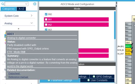 Solved Conflicting Pins When Using Adc Stmicroelectronics Community