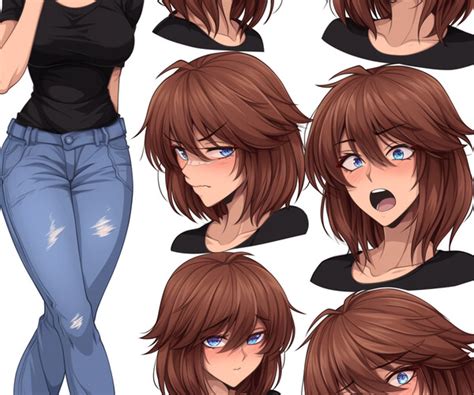 Artstation 390 Anime Female Character Sheet Reference4k Artworks