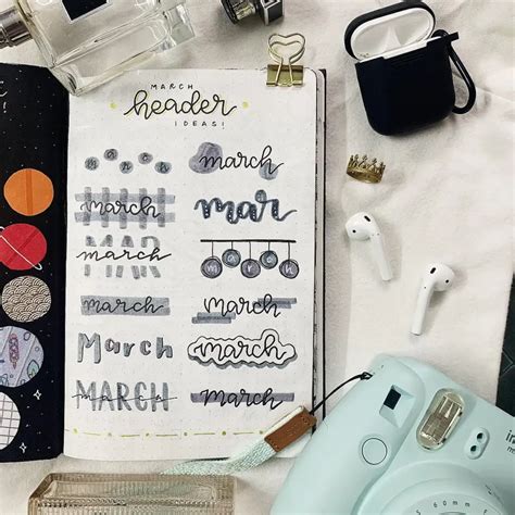 March Header Ideas For Your Bullet Journal Aesthetic And Creative Inspiration