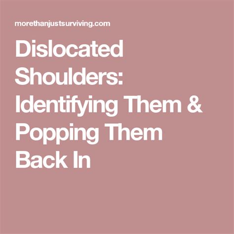 Dislocated Shoulders Identifying Them And Popping Them Back In Good