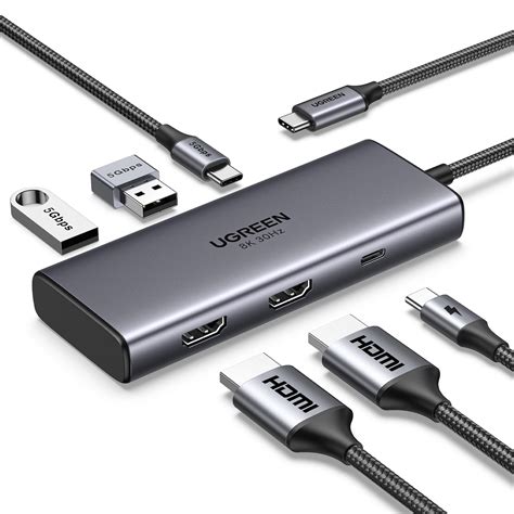 Ugreen Revodok 206 Hub Usb C Doppio Hdmi 8k30hz 4k60hz Adattatore Type