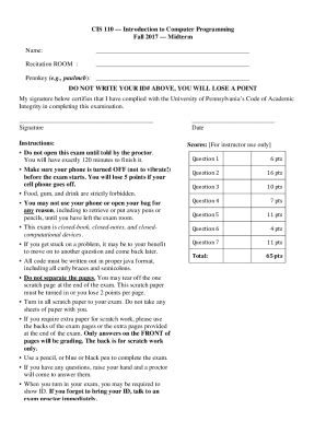 Fillable Online CIS 110 Introduction To Introduction To Computer