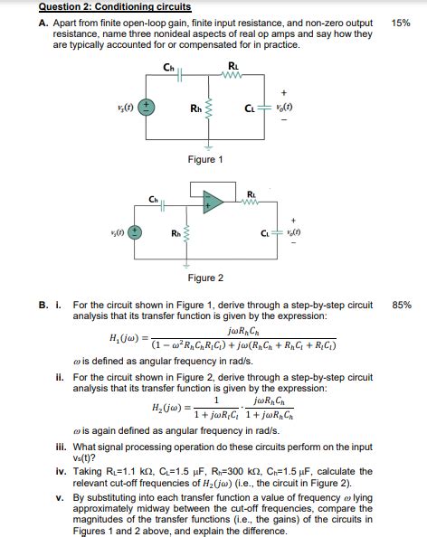 Solved A Apart From Finite Open Loop Gain Finite Input