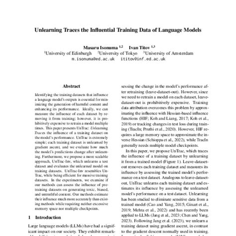 Unlearning Traces The Influential Training Data Of Language Models Acl Anthology