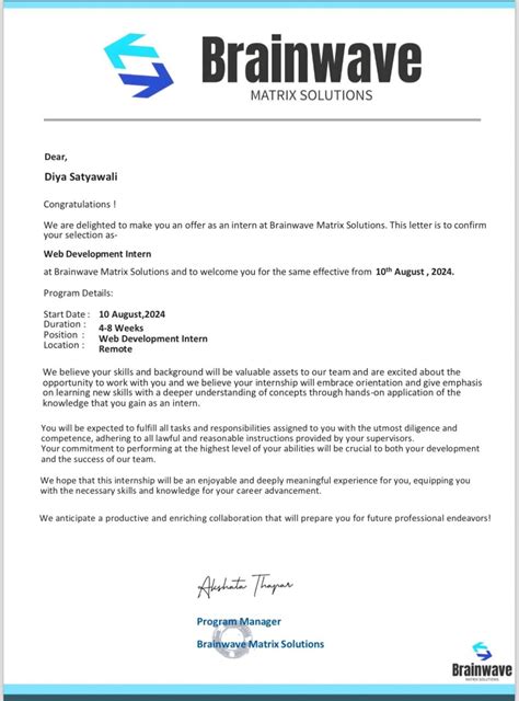 Diya Satyawali On Linkedin Internship Webdeveloperintern Brainwavelntern 12 Comments