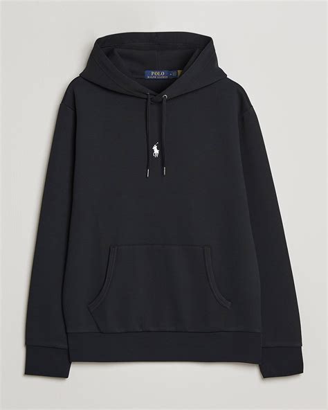 Polo Ralph Lauren Double Knit Center Logo Hoodie Black At