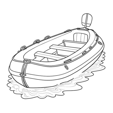 부풀어올릴 수 있는 보트 라인 아트 백색 배경 프리미엄 Ai 생성 이미지