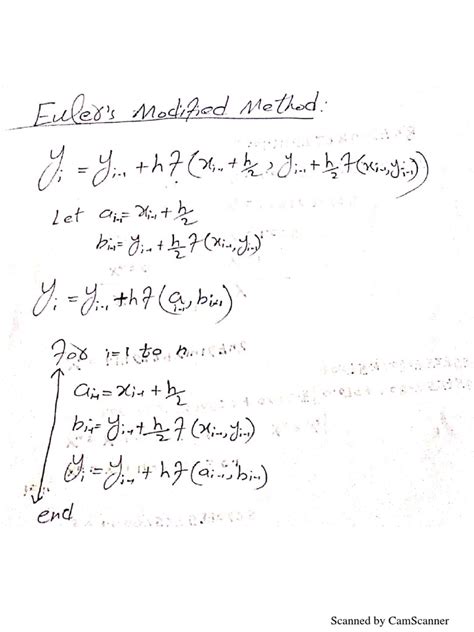Euler Modified Method Pdf Pdf