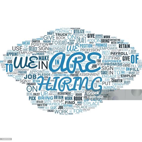 Ufo 모양의 상자와 우리는 단어를 고용하고 있습니다 작업 제안 및 비즈니스 기회를 나타내는 Word 클라우드 서식 파일 고름에 대한 스톡 벡터 아트 및 기타 이미지