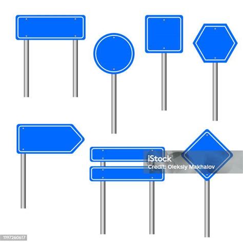 파란색 교통 표지판입니다 도로 보드 텍스트 패널 모형 표지판 방향 고속도로 도시 표지판 위치 거리 화살표 방법 벡터 세트 간판에 대한 스톡 벡터 아트 및 기타 이미지