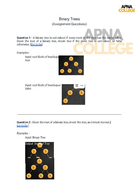 10 Binary Trees Questions Output Inverted Tree Binary Trees