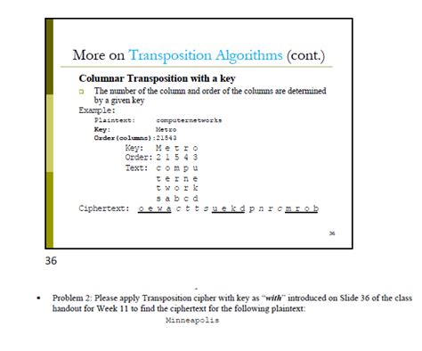 Solved More On Transposition Algorithms Cont Columnar