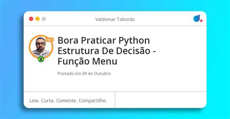 bora praticar python estrutura de decisão função menu