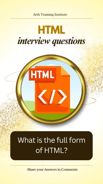 Arth Training Institute On Linkedin What Is The Full Form Of Html