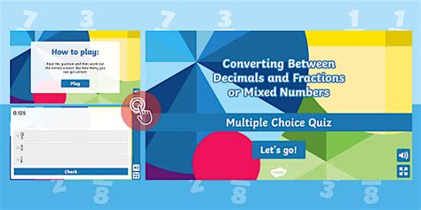 converting decimals and fractions or mixed numbers interactive