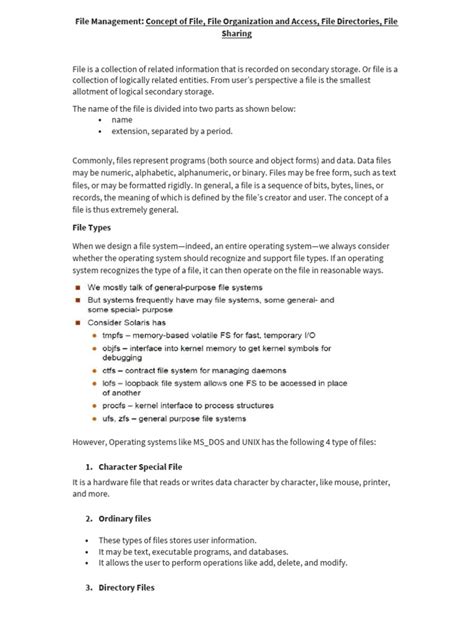 File Management Pdf Computer File File System