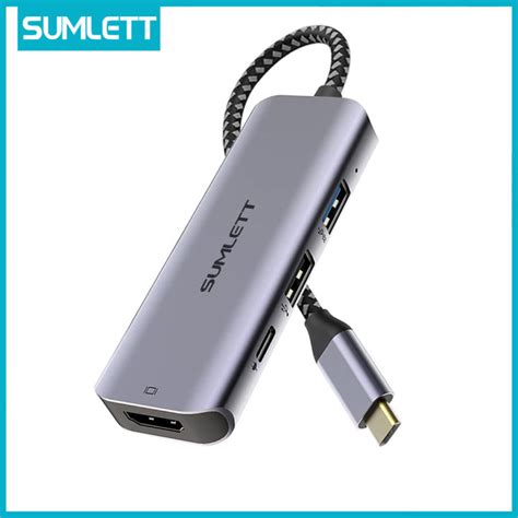 Sumlett Usb Type C To Hdmi Multiport Adapter Usb C Thunderbolt 3