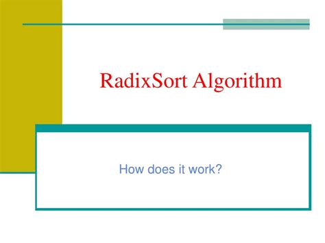 Ppt Radixsort Algorithm Powerpoint Presentation Free Download Id