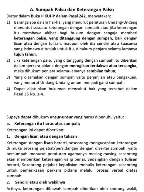 Sumpah Palsu Dan Keterangan Palsu Pdf