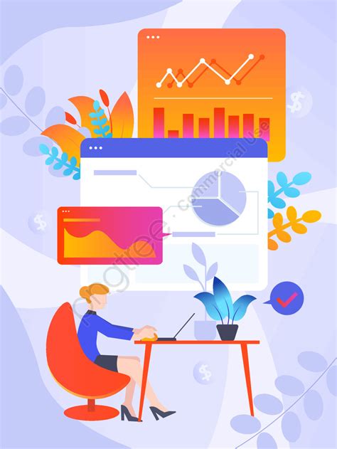 金融理財扁平矢量插畫 金融 商務 辦公插畫素材，免版稅