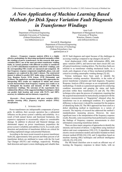 Pdf A New Application Of Machine Learning Based Methods For Disk Space Variation Fault