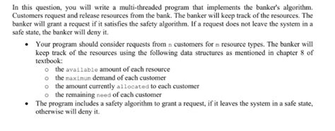 Solved In This Question You Will Write A Multi Threaded
