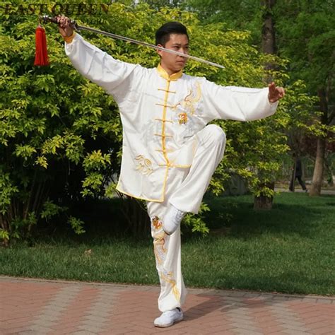 Wushu Kung Fu Clothing Uniform Costume Men Male Chinese Style Dragon
