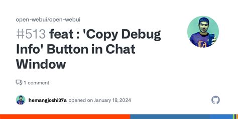 Feat Copy Debug Info Button In Chat Window · Issue 513 · Open Webuiopen Webui · Github