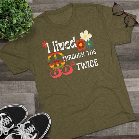 1960s Retro Tshirt 5 Colors Etsy