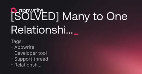 Solved Many To One Relationships Deleting Document Threads Appwrite