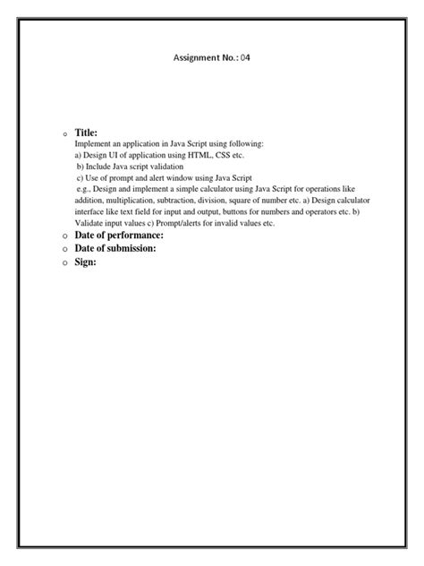 Wtl Assignment No 4 Pdf Java Script Html