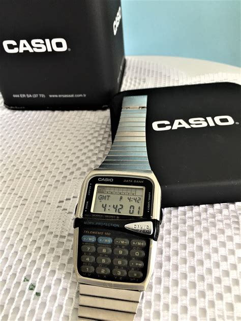 casio dmb 151 data bank quartz stainless band 90s vintage watch very
