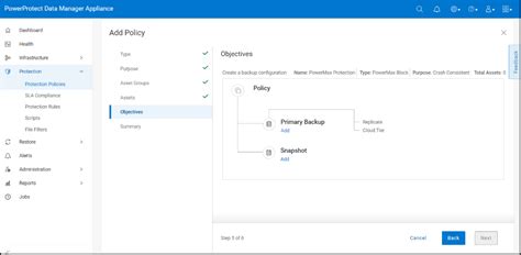 creating a protection policy to backup powermax storage groups dell