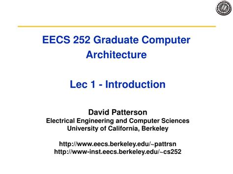 Ppt Eecs 252 Graduate Computer Architecture Lec 1 Introduction Powerpoint Presentation Id