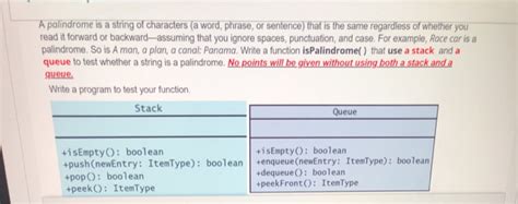 Solved A Palindrome Is A String Of Characters A Word