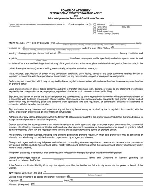 Customs Power Of Attorney Form Fillable 2020 Fill And Sign Printable