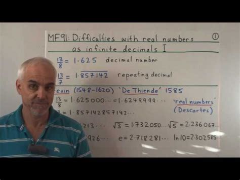 Free Video Difficulties With Real Numbers As Infinite Decimals Part 1 From Insights Into
