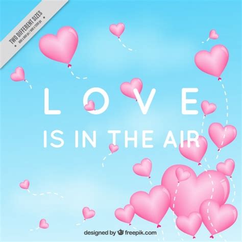 하트 풍선 사랑 배경 프리미엄 벡터