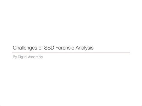 Pdf Challenges Of Ssd Forensic Analysis Dokumen Tips