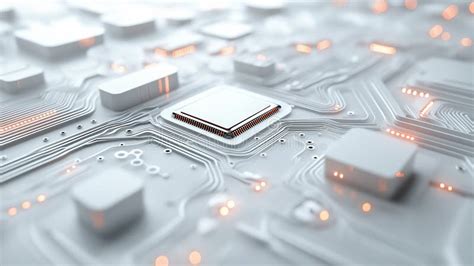 Advanced Microchip Technology With Integrated Circuitry And Glowing