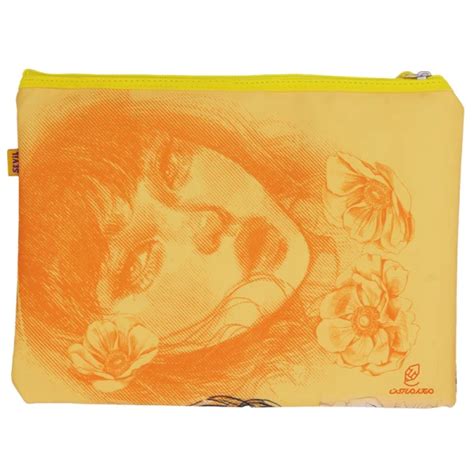 پوشه پارچه ای فانتزی زیپ دار A4 طرح دختر کلاه دار 3067 سویل مجد مارکت