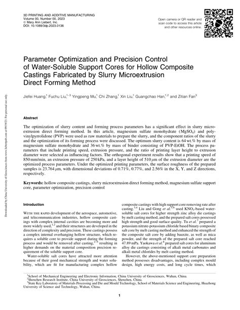 Pdf Parameter Optimization And Precision Control Of Water Soluble