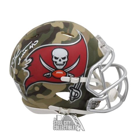 Mike Alstott Autographed Tampa Bay Camo Mini Football Helmet Bas