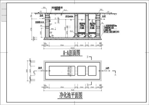 某地简易化粪池完全设计施工图（共5张）工艺流程图平面布置图土木在线