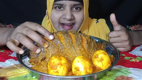 Eating Show Spicy Full Fish Curry 💥 Egg Curry And With Rice 🌶️ Mukbang