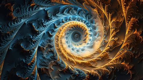 Abstract Golden Spiral Fractal Evoking Infinite Complexity Depth And
