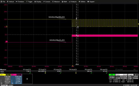 oscilloscope pwm signal not visible upon increasing the scope time
