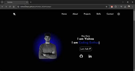 Vishwa Reddy On Linkedin Webdevelopment Portfolio Uiux Darkmode