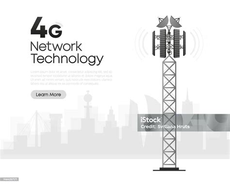 평면 디자인의 4g 네트워크 기술 무선 이동 통신 서비스의 개념 속도 테스트 벡터 그림입니다 4g에 대한 스톡 벡터 아트 및