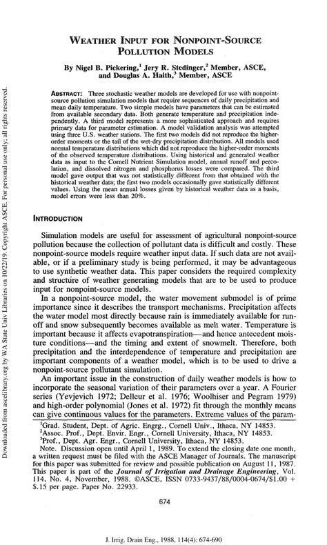 Pdf Weather Input For Nonpoint Source Pollution Models